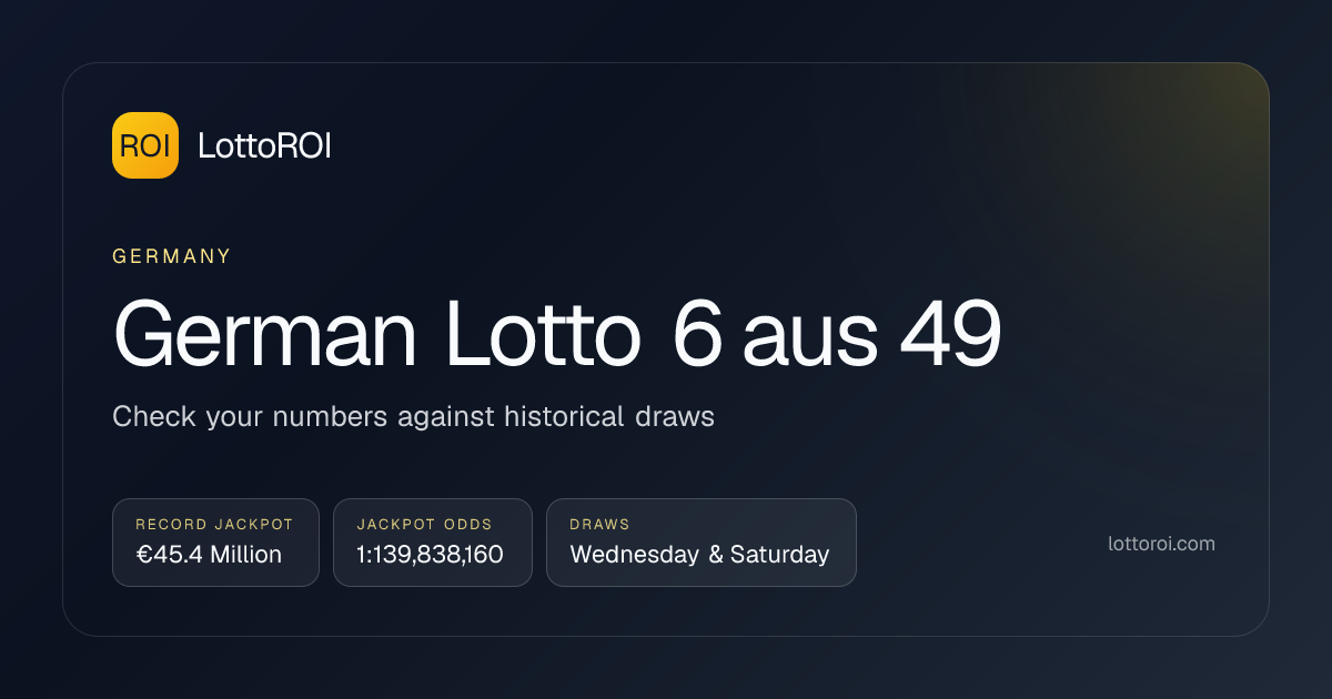 German Lotto 6 aus 49 – Rules, Odds & Number Checker | LottoROI
